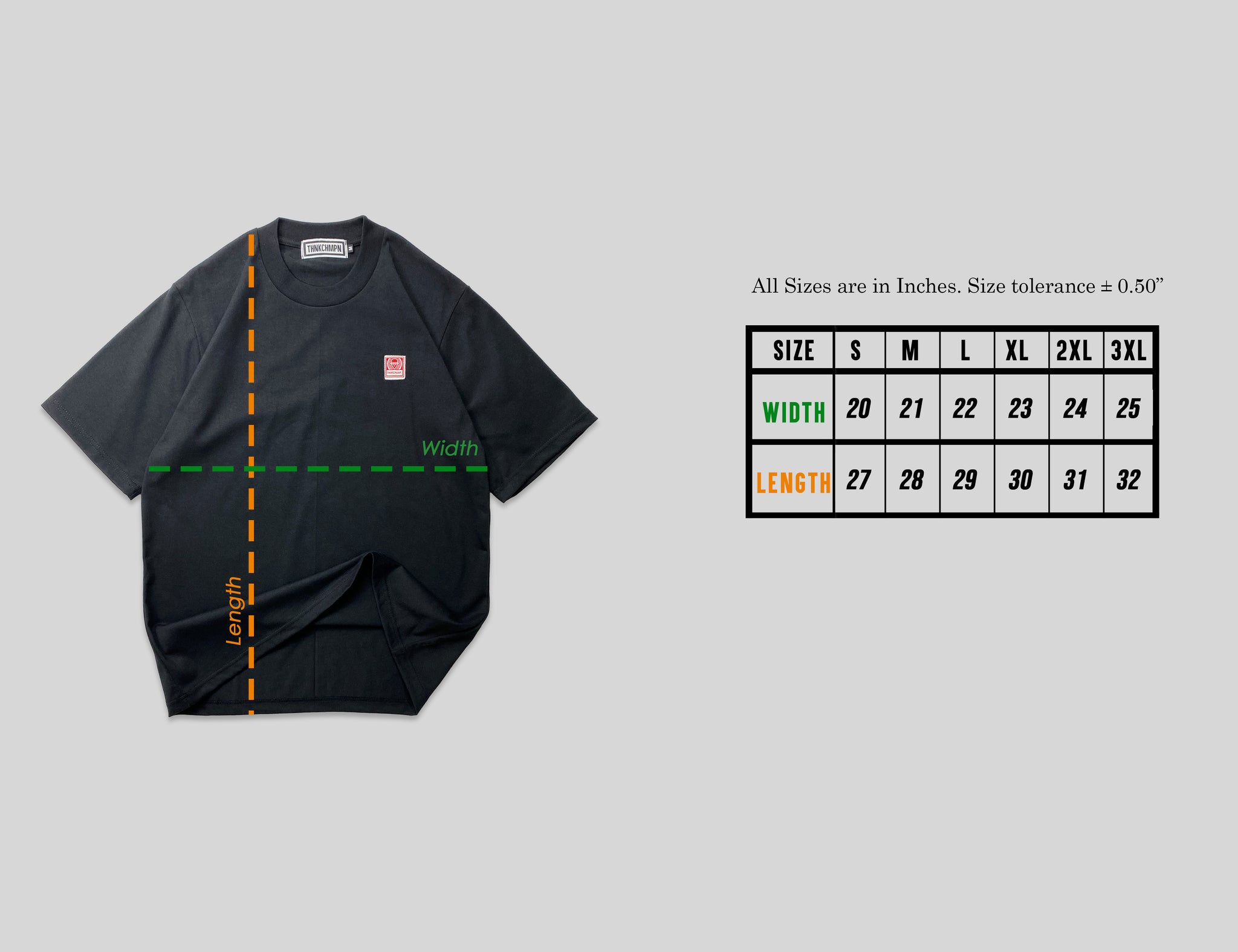 ICONIC PATCH | OVERSIZED TEE IN BASALT BLACK – THNKCHMPN